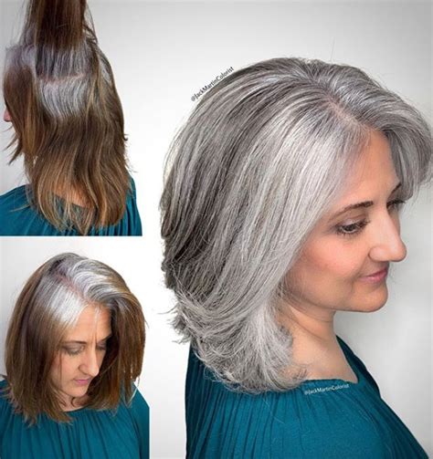 75 Women That Embraced Their Grey Roots And Look Stunning In 2020