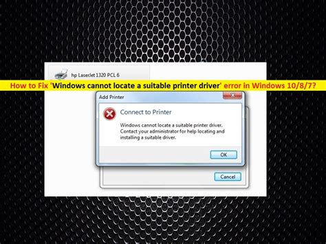 fix ‘windows cannot locate a suitable printer driver error in windows