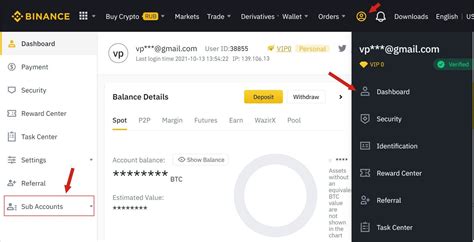 how to make a deposit and create an api key in binance subaccounts