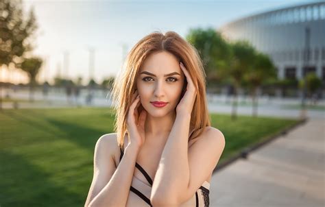 Depth Of Field Girl Lipstick Model Redhead Woman Wallpaper Resolution