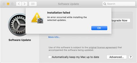 macos big sur installation failed an error occurred while installing