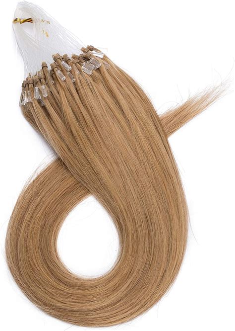 16 Inches Sego Micro Loop Human Hair Extensions 100 Strands [ 27 Dark