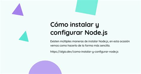 cómo instalar y configurar node js
