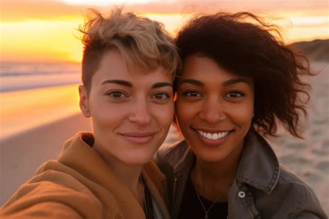 Premium Ai Image Selfie Of Two Powerful Lesbian Women Lgbtq