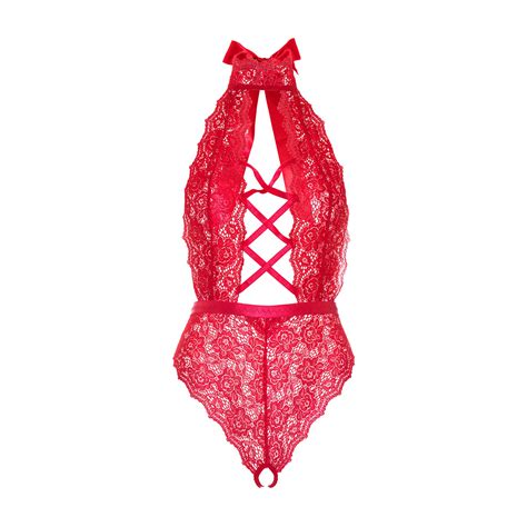 Lencería Sexy Body De Encaje Con Entrepierna Abierta – Platanomelón