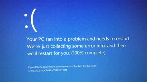 fixing critical structure corruption blue screen error microsoft watch