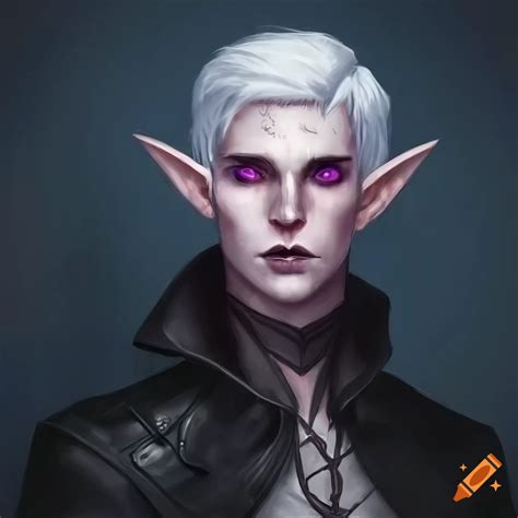Character Portrait Of An Androgynous Male Elf Who Is A Dark Sorcerer