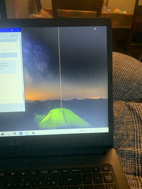 vertical line on screen — acer community