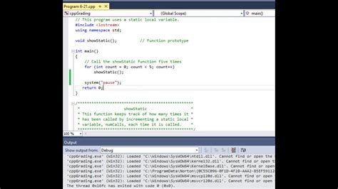 static local variables youtube