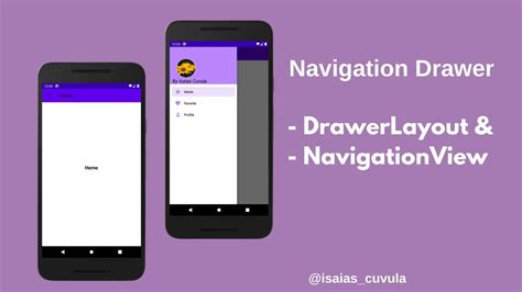 navigation drawer drawerlayout e navigationview in kotlin youtube