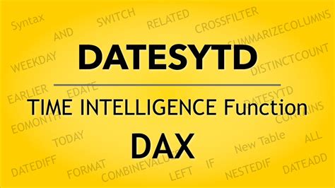 datesytd function time intelligence function dax functions