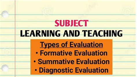 types of evaluation formative evaluation summative evaluation and