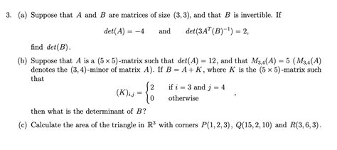 Solved 3 A Suppose That A And B Are Matrices Of Size 3
