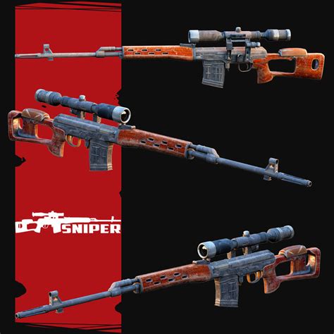 draganov sniper 3d asset cgtrader