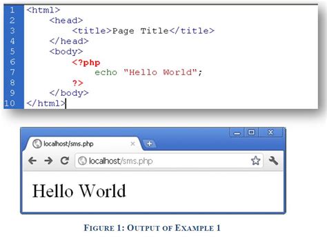 php script to print hello world