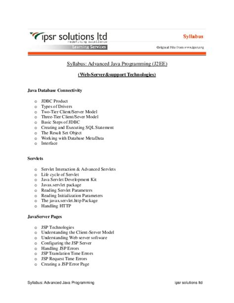 pdf télécharger advanced java syllabus gtu diploma gratuit pdf