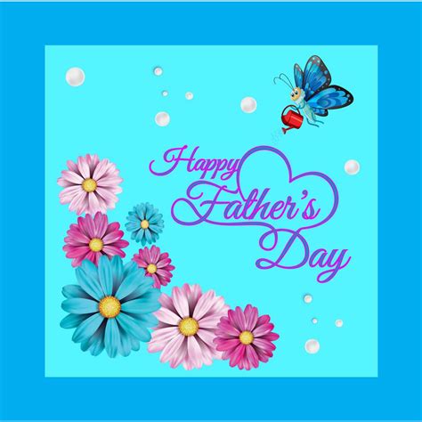 Happy Fathers Day 2023 Floral Greeting Card With Butterfly