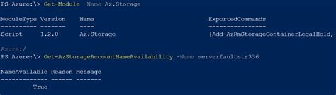 create azure storage account with powershell fails server fault