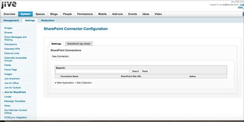 configuring jive for sharepoint connections
