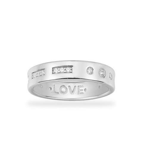 Bague Apm Monaco Morse Code Love Argent