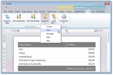 how to calculate a summary function winforms controls devexpress help