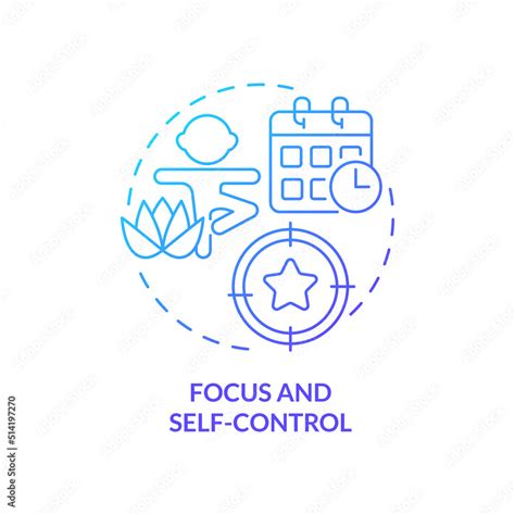 Focus And Self Control Blue Gradient Concept Icon Behavior Management