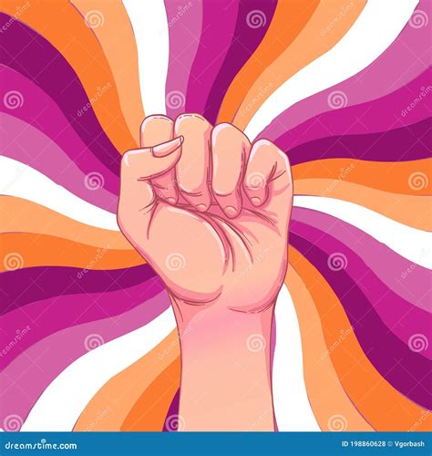 Lesbian Community Poster Design Striped Fist Rased Up Gay Pride