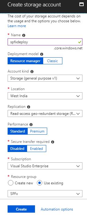 sharepoint framework deploy spfx webparts to azure cdn