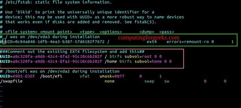how to convert ext4 filesystem to btrfs computingforgeeks
