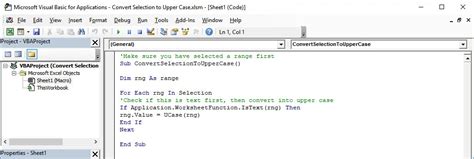 convert to upper case using macros myexcelonline