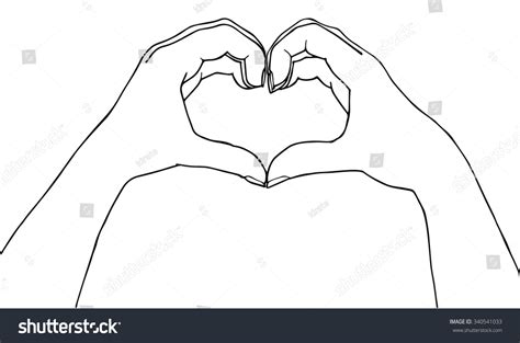 Heart Hands Hands Making A Heart Shape Vector Illustration Outline