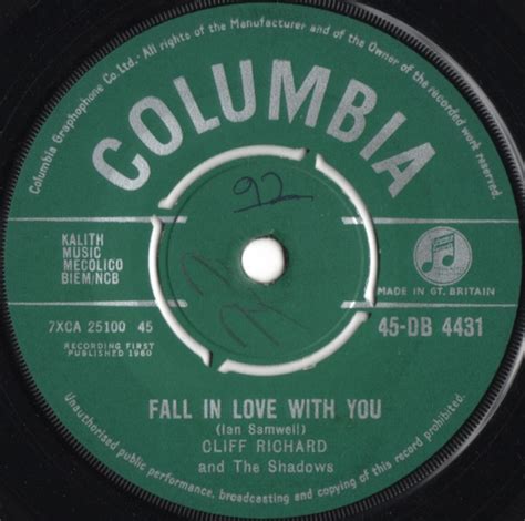 Cliff Richard And The Shadows Fall In Love With You 1960 Vinyl