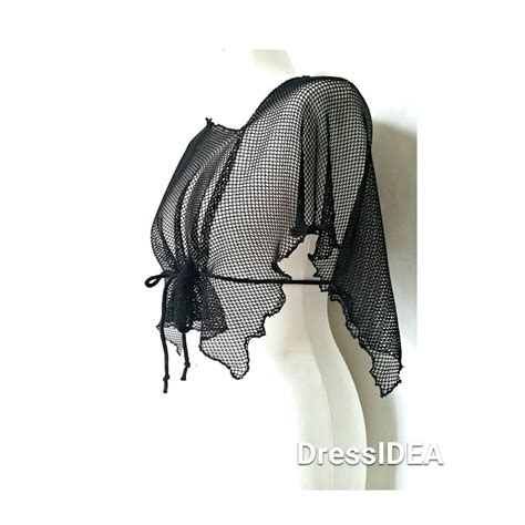 See Through Crop Top Sexy Black Mesh Clothes Etsy