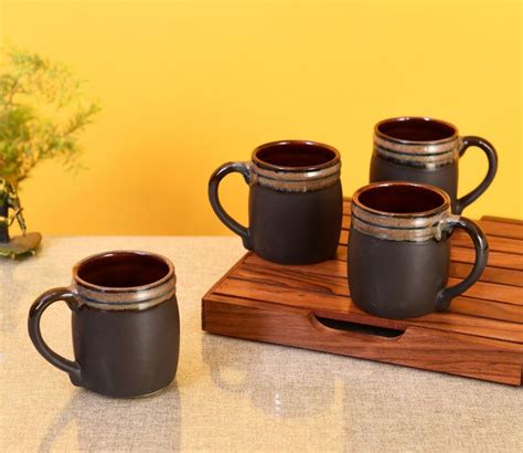 Buy Elemental Ceramic Tea Cups Set Of 4 Online In India At Best Price