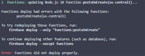 firebase deploy only functions onefunction fails but function is