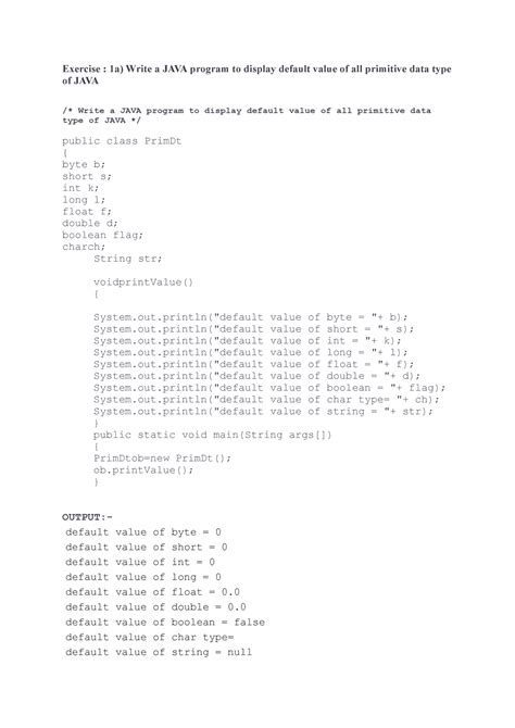 java lab manual r20 theory exercise 1a write a java program to