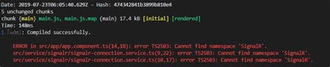 angular 7 signalr cannot find namespace signalr