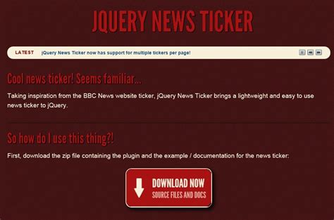 bbc news like website ticker plugin with jquery news ticker free