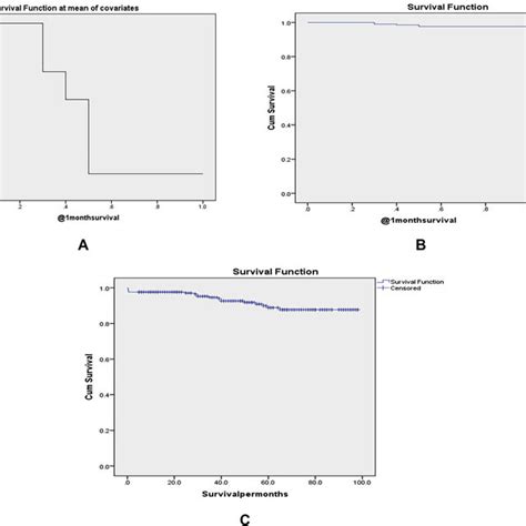 A Cox Regression 1 Month Survival Curve B Kaplan Meier 1 Month