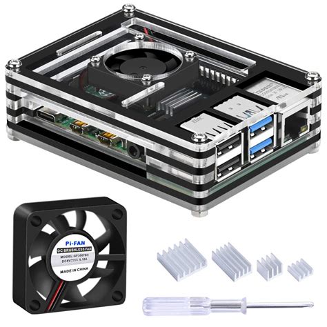 buy geeekpi acrylic case for raspberry pi 4 model b raspberry pi 4b