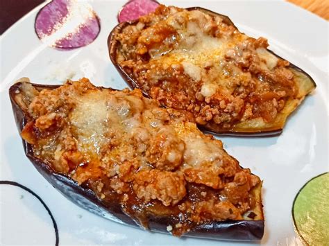 Berenjenas Rellenas De Carne Picada Al Horno