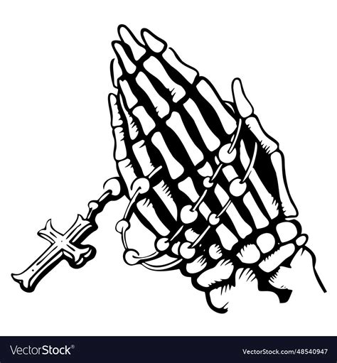 Day Of The Dead Praying Skeleton Hands Royalty Free Vector