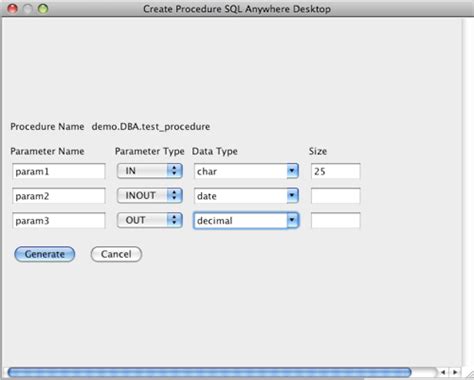 sql anywhere create procedure