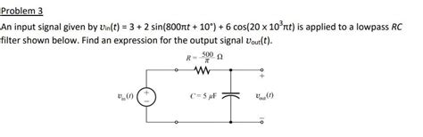 solved an input signal given by vin