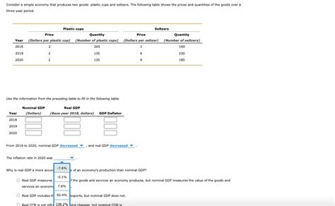 Solved Consider A Simple Economy That Produces Two Goods