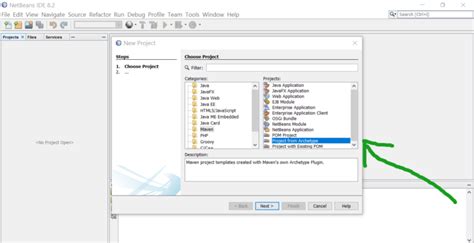 create maven project from archetype in netbeans