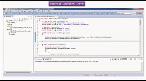 java ee jdbc scrollable resultset demo