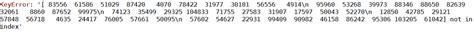 problem solving pandas keyerror [ ] not in index