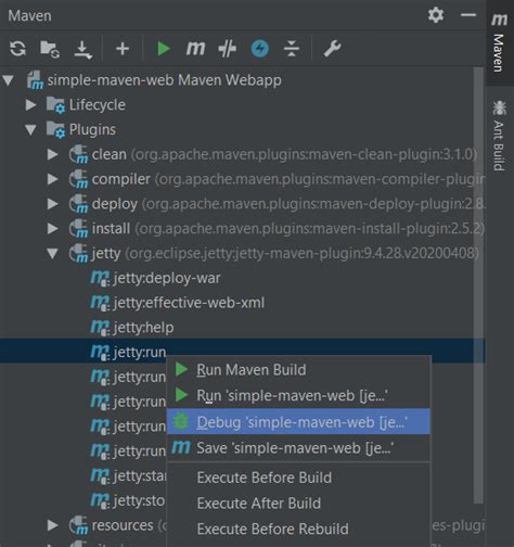 creating web application using maven in intellij