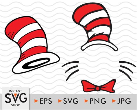 Dr Seuss Cat In The Hat Svg Svg Png Cricut Silhouette Cut Etsy